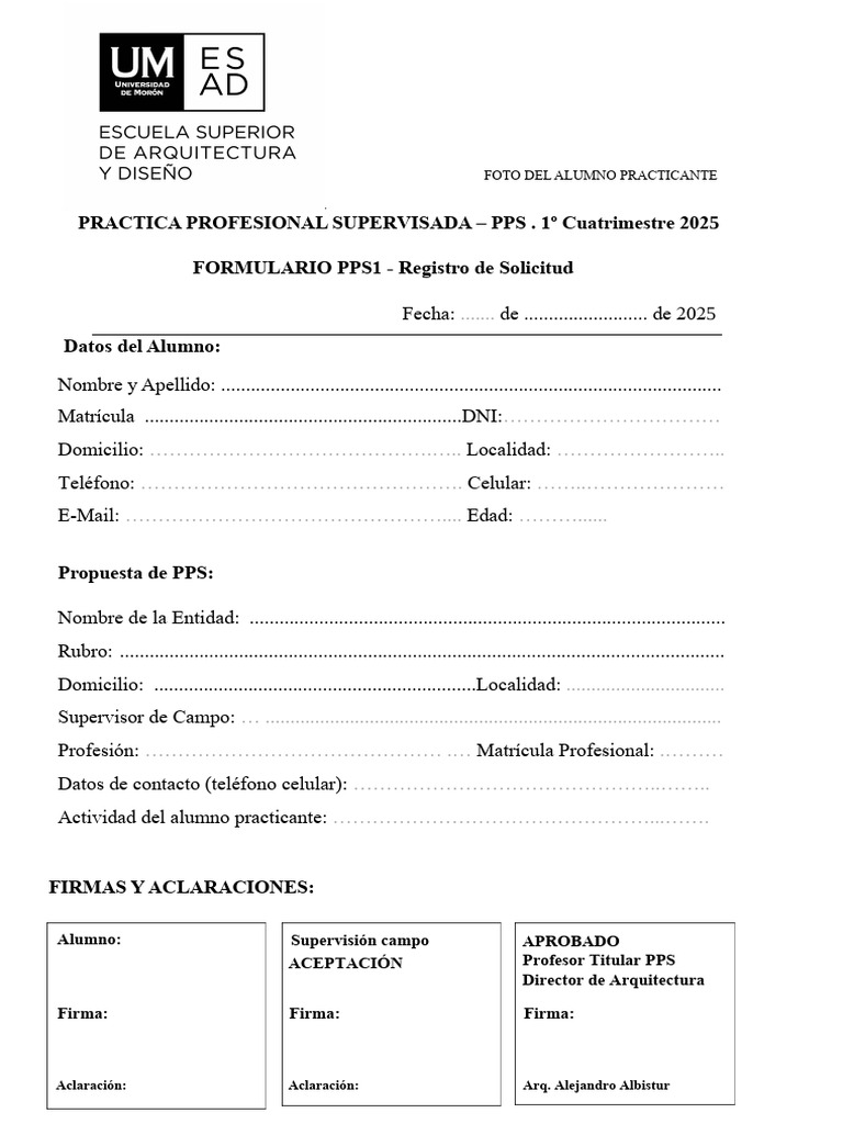 Formulario PPS1 | PDF