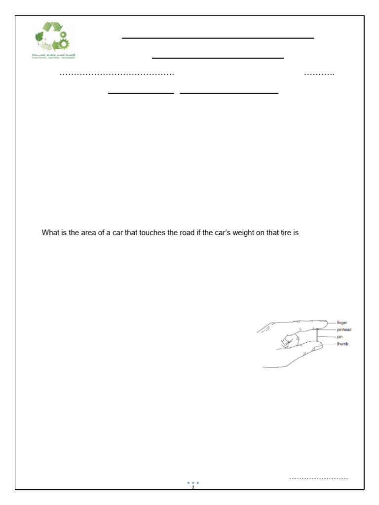 Worksheet-2C Calculating Pressure | PDF