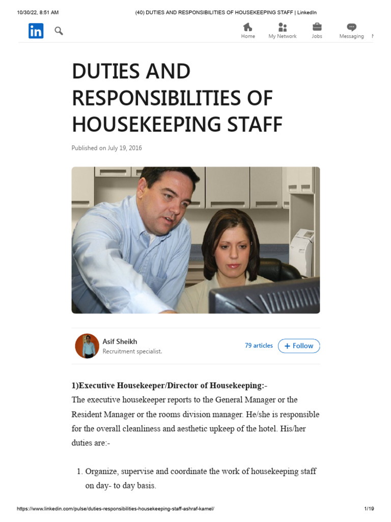 (40) Duties and Responsibilities of Housekeeping Staff _ Linkedin-2 ...