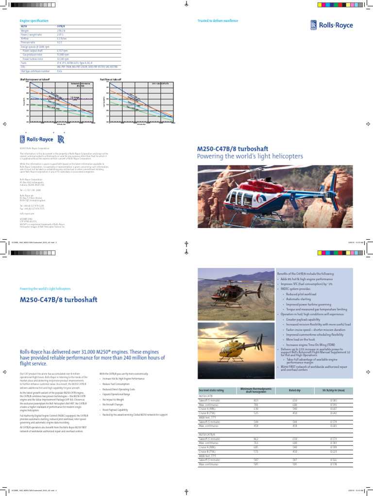 Vcomb 1942 M250-C4b-8turboshaft 2016 v01 | PDF | Helicopter | Aircraft