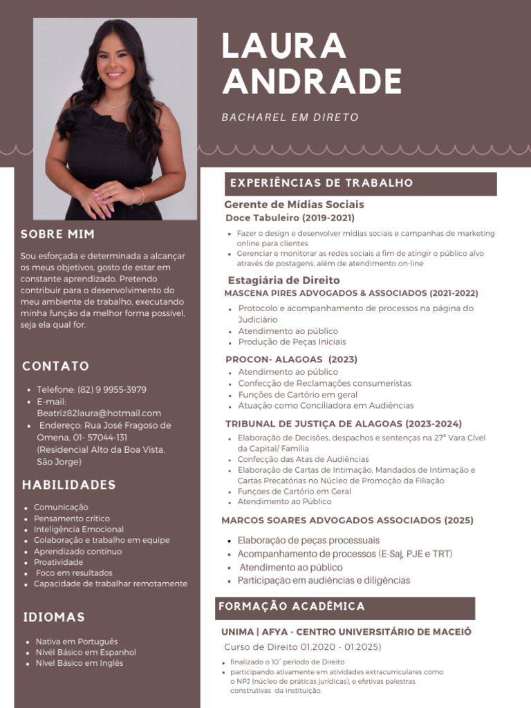 Currículo de Laura Andrade: Direito e Mídias Sociais | PDF | Advogado
