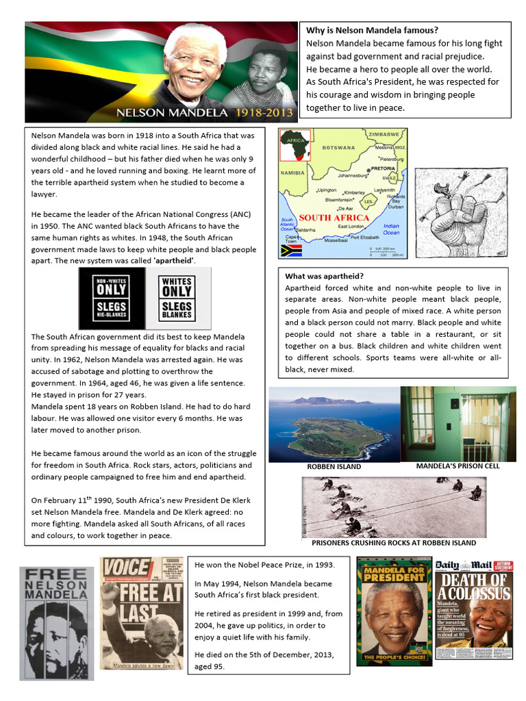1 - Mandela Life Summary - Text | PDF | Nelson Mandela | Apartheid