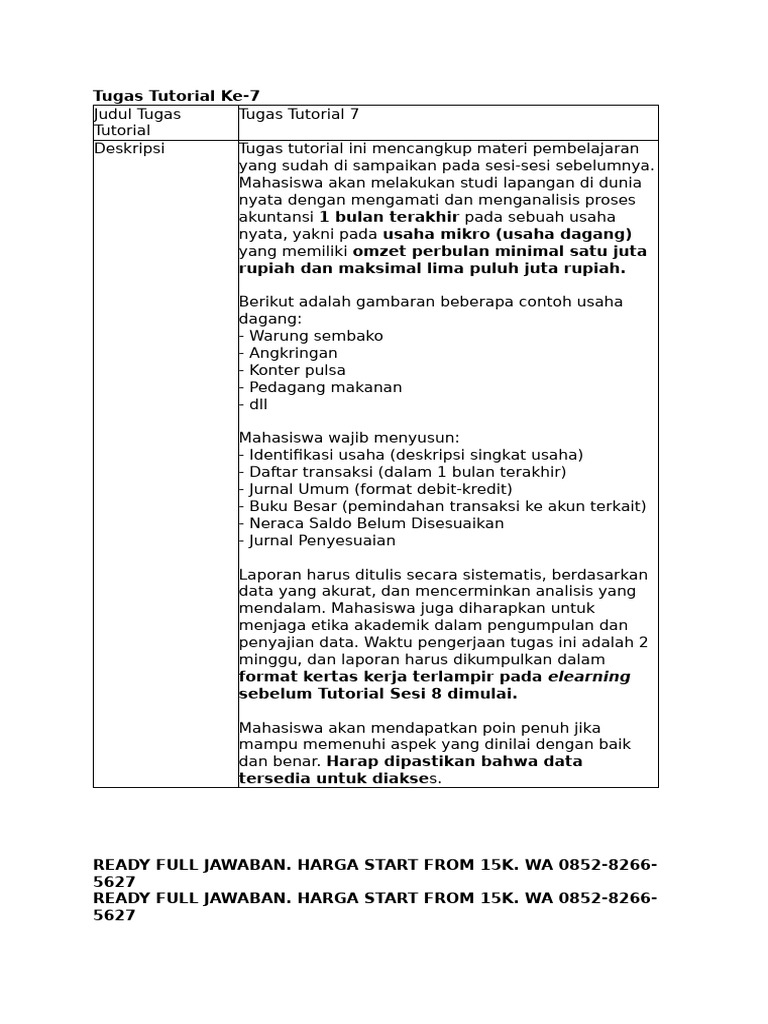 Tugas 7 - Lab Pengantar Akuntansi | PDF