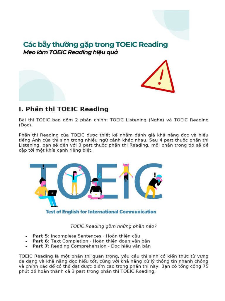 Toeic reading tips | PDF