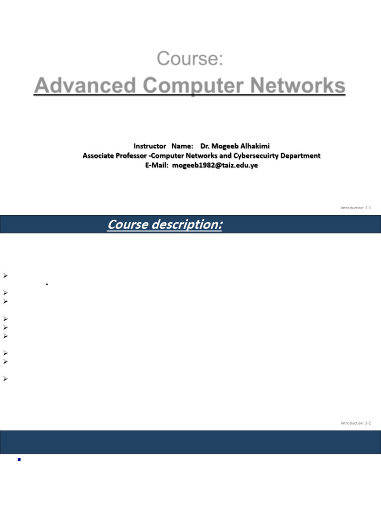 Lecture 01 | PDF | Computer Network | Digital Subscriber Line