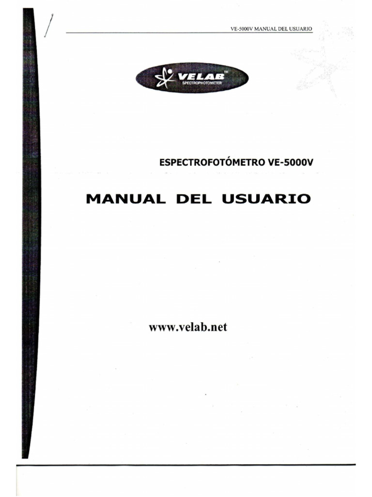 Espectrofotometro - VELAB - Manual Del Usuario | PDF