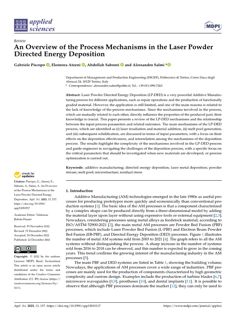 Overview Paper On LMD | PDF | Parameter (Computer Programming) | 3 D Printing