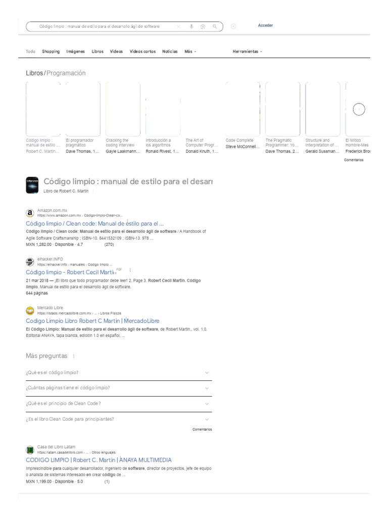 Código Limpio XDF | PDF | Arquitectura de sistemas | Programación de ...