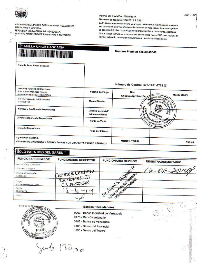 Poder Juan Carlos Riany | PDF