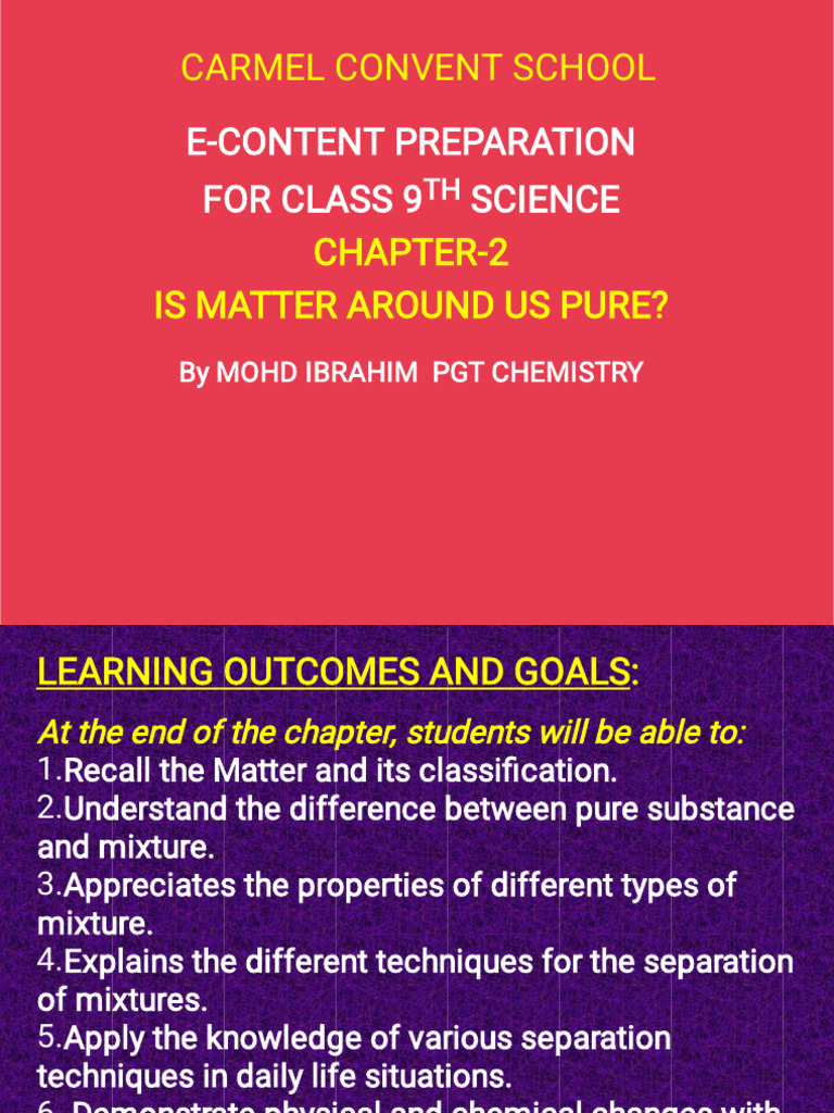 Is Matter Around Us Pure | PDF | Mixture | Distillation