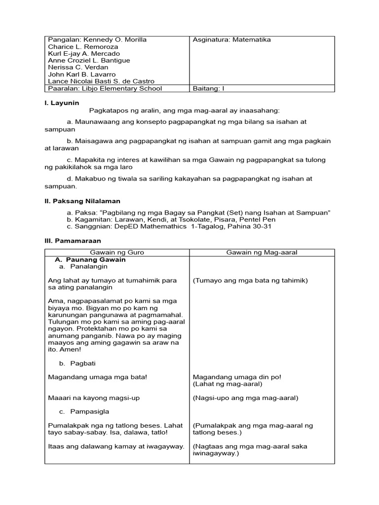 4A's Detailed Lesson Plan Sample | PDF