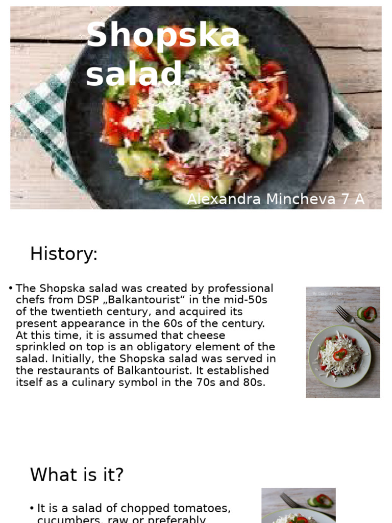 Presentation in English For The Shopska Salad ? | PDF