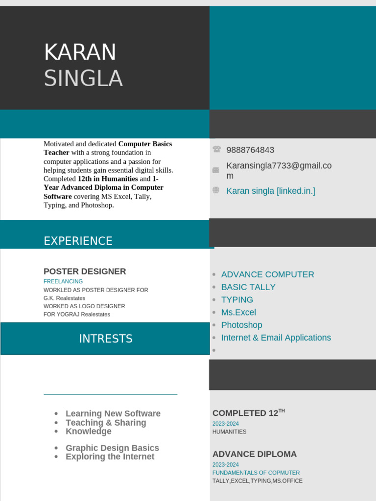 Color Block Resume | PDF