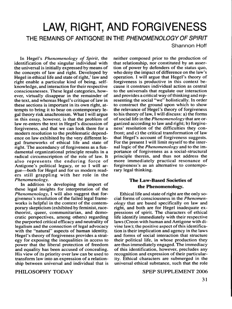 Law Right and Forgiveness | PDF