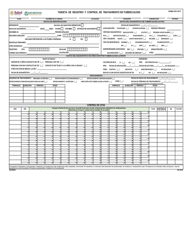 SINBA-SIS-20-P 2025 | PDF | Tuberculosis | Medicina