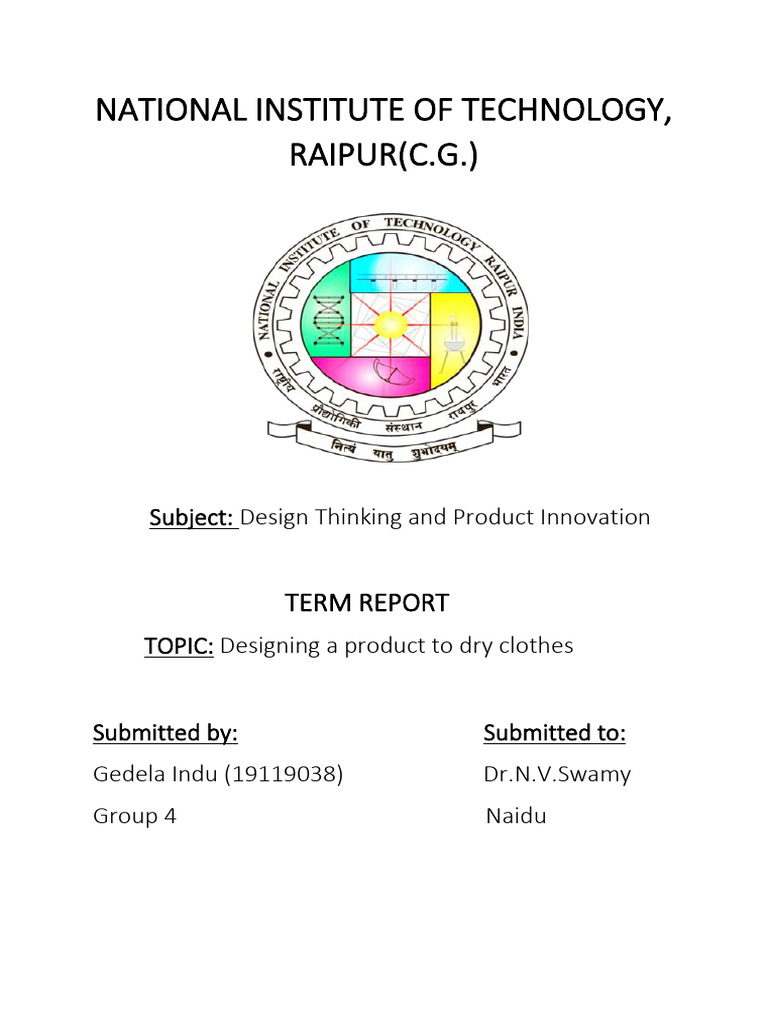 DTPI Term Report | PDF | Clothes Dryer | Design Thinking