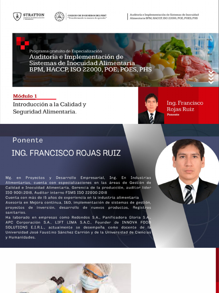Módulo 01 - Auditoría e Implementación de Sistemas de Inocuidad Alimentaria BPM, HACCP, ISO, POE ...