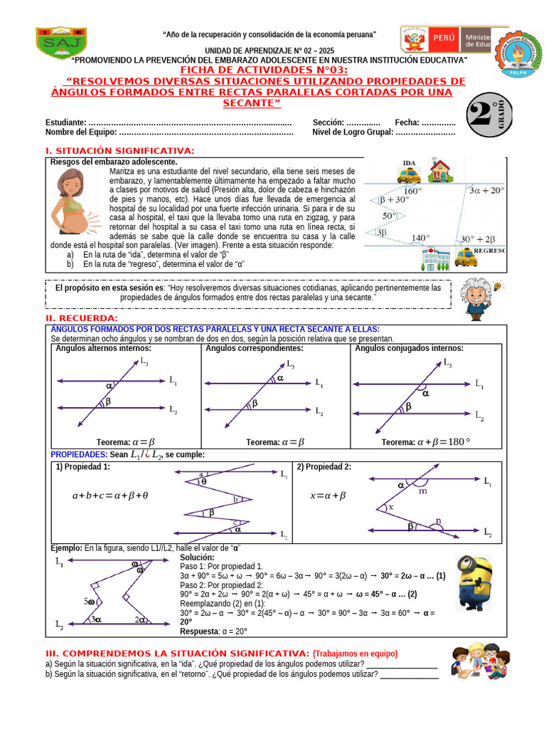 Ficha 3 2do Ua2 2025 Juana | PDF | Ángulo
