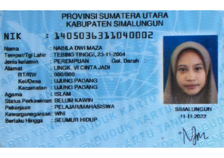 KTP Nabila Yang Diringkas | PDF