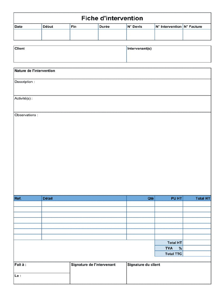 Fiche D'intervention | PDF