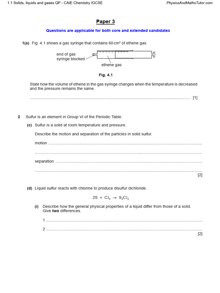 Chem Questions | PDF | Ion | Gases
