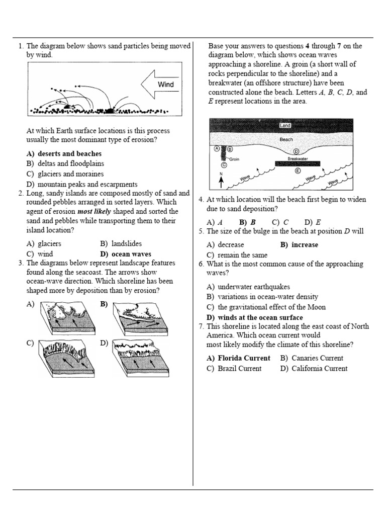 Ocean Wave Erosion Answers | PDF | Erosion | Coast