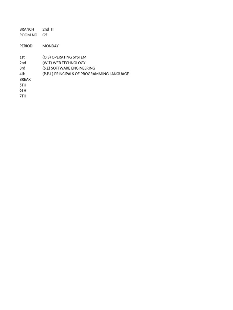HBTU 4th Semester IT Time Table | PDF