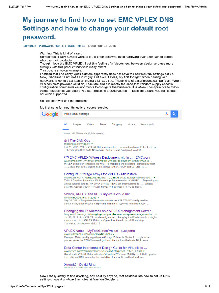 How To Set EMC VPLEX DNS Settings and Change The Default Root Password | PDF | Password | Superuser