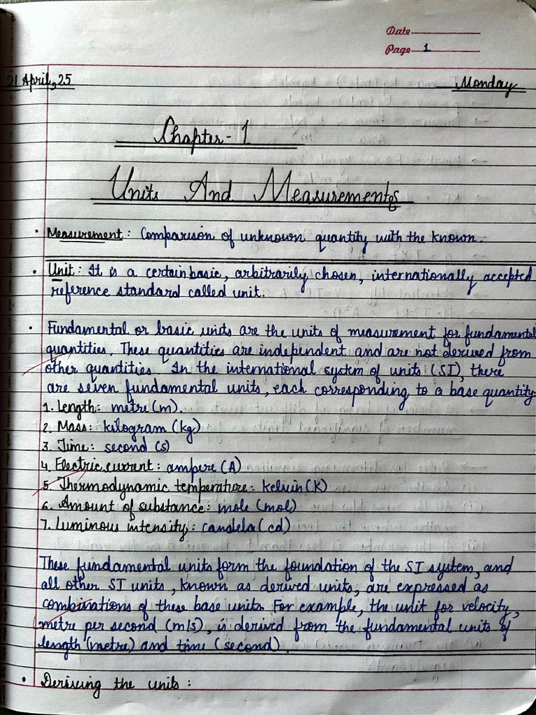 Ch-1 Unit and Measurements | PDF