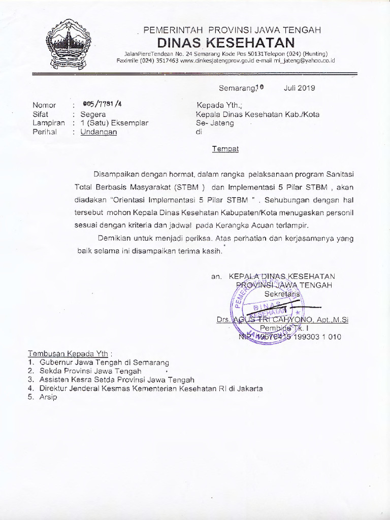 Undangan Orientasi STBM 5 Pilar 2019 | PDF