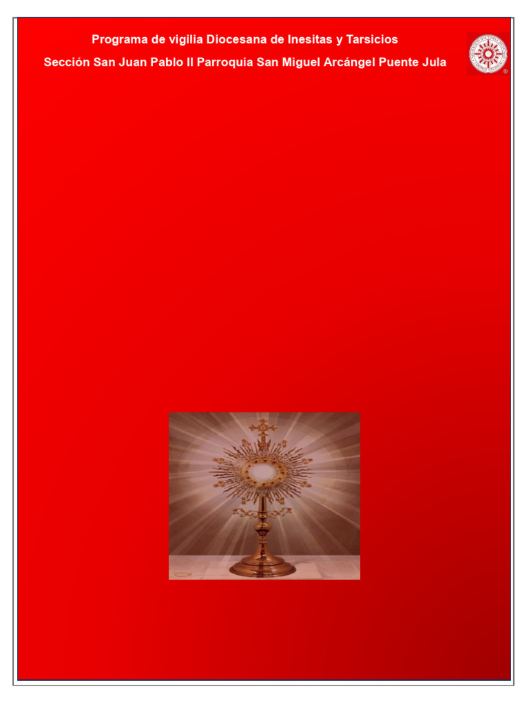 Programa de Vigilia Diocesana de Inesitas y Tarsicios | PDF