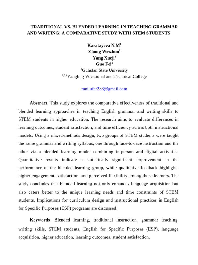 Full_Article_Blended_vs_Traditional_Learning | PDF | Learning | Science ...