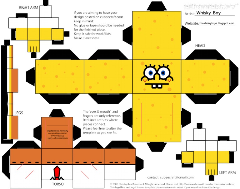 Cubeecraft Template Sponge Bob | PDF