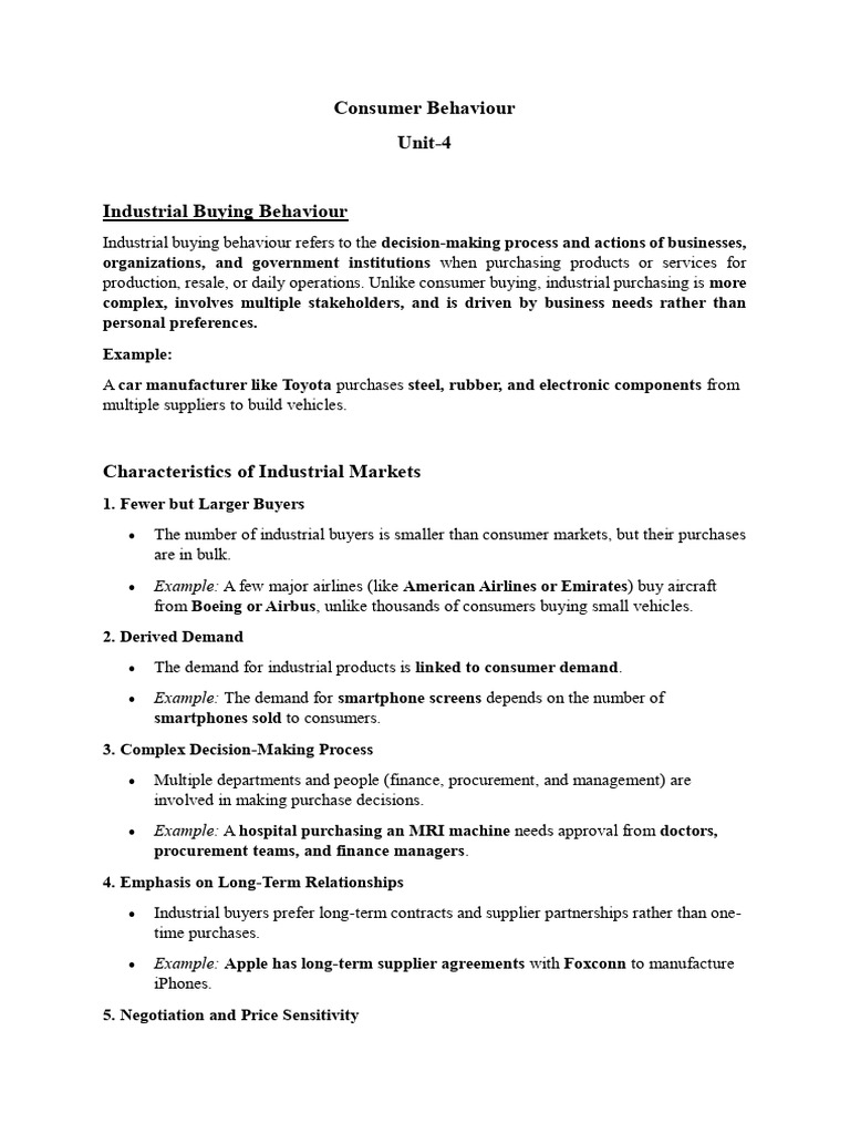Unit-4th Consumer Behaviour | PDF | Procurement | Supply Chain