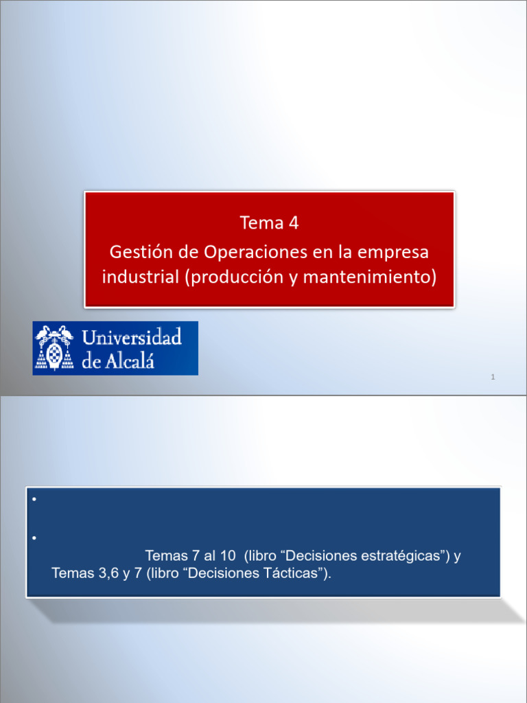 Tema 4 Organización Industrial | PDF | Lean Manufacturing | Ingeniería de confiabilidad