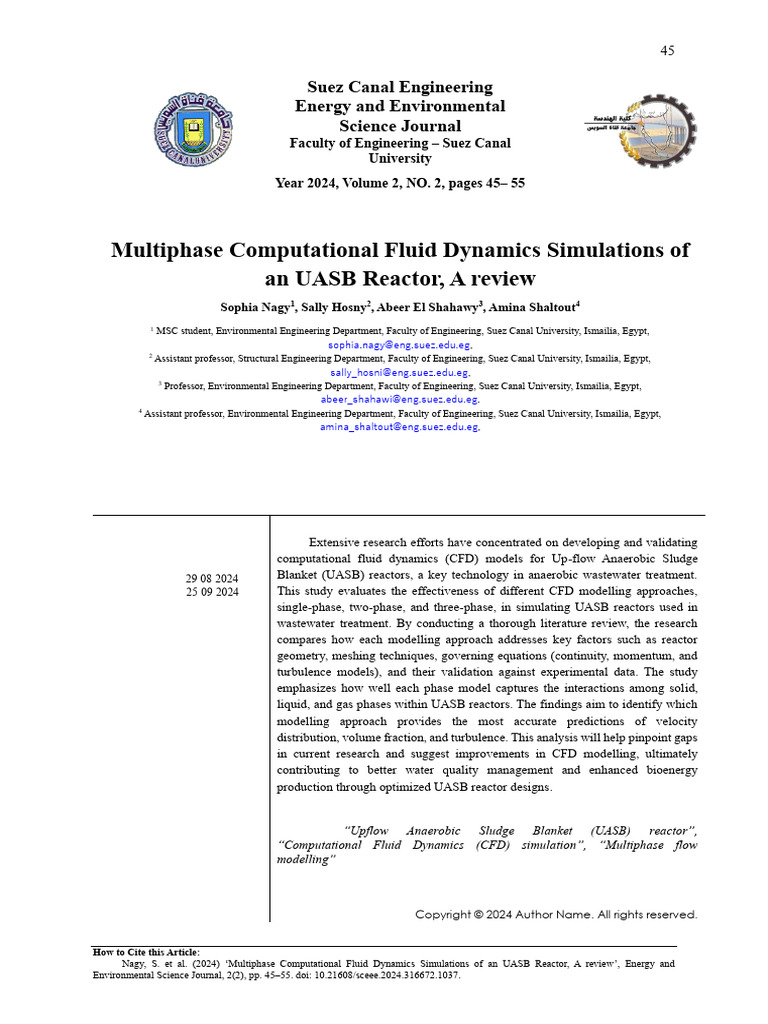 Multiphase CFD simulation in UASB reactor | PDF | Computational Fluid Dynamics | Fluid Dynamics