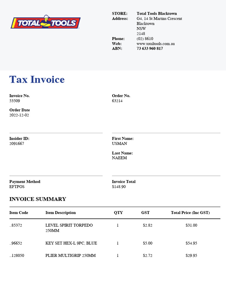 Tax Invoice | PDF