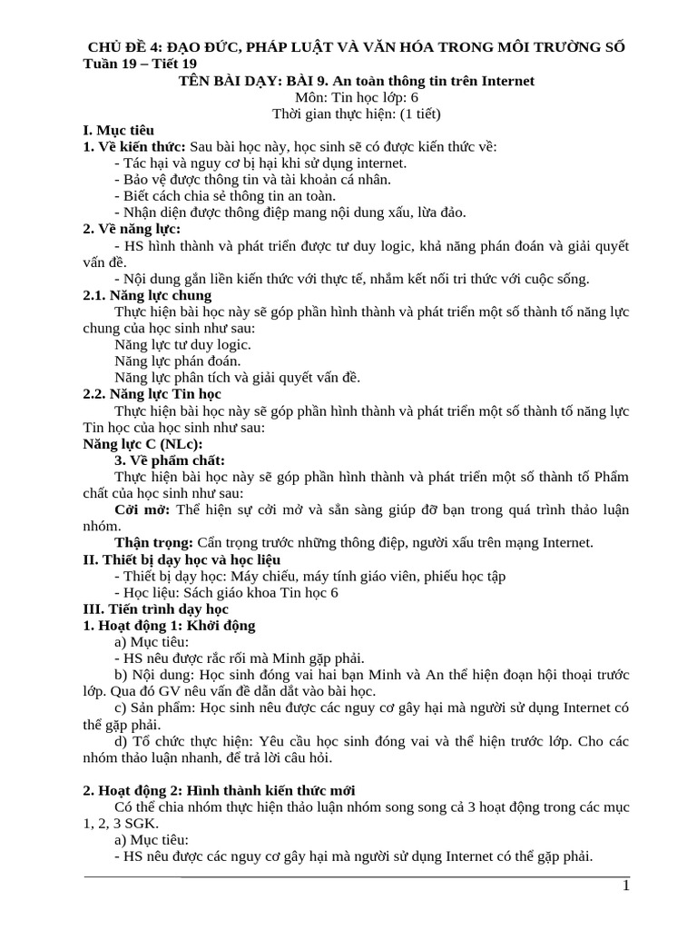 KHBD Tin Hoc Lop 6 HKII | PDF