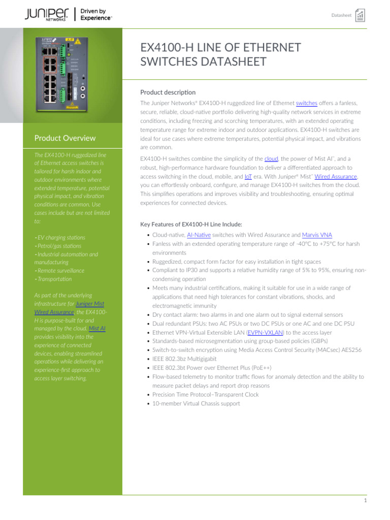 ex4100-h-line-of-ethernet-switches-datasheet-2 | PDF | Computer Network ...