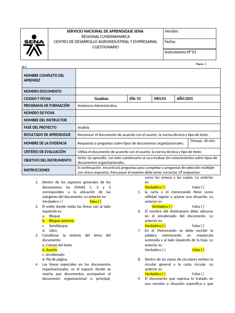 CUESTIONARIO 01 - Guía 01 Elaboración de Documentos | PDF | Bibliografía