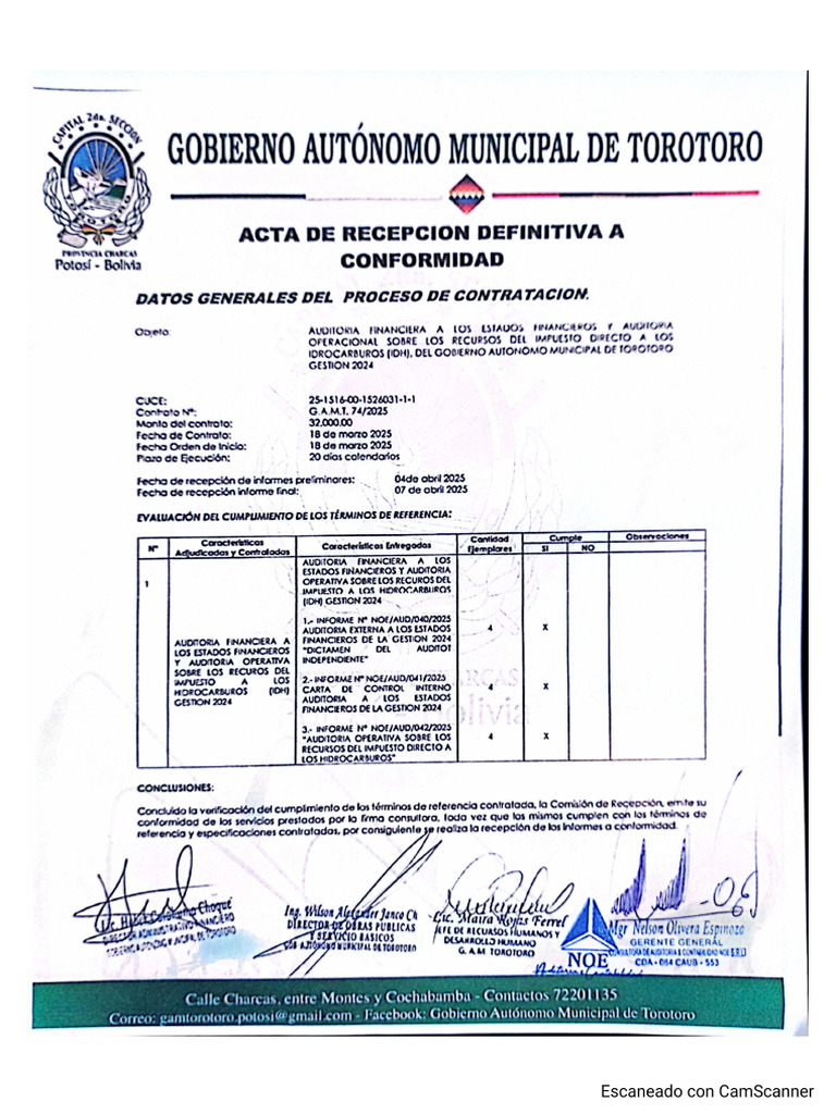 Acta Toro Toro | PDF