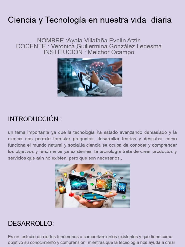 Ciencia y Tecnología en Nuestra Vida Diaria | PDF | Science | Vida