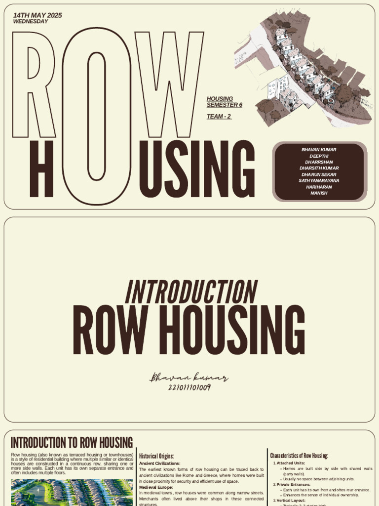 History and Benefits of Row Housing | PDF