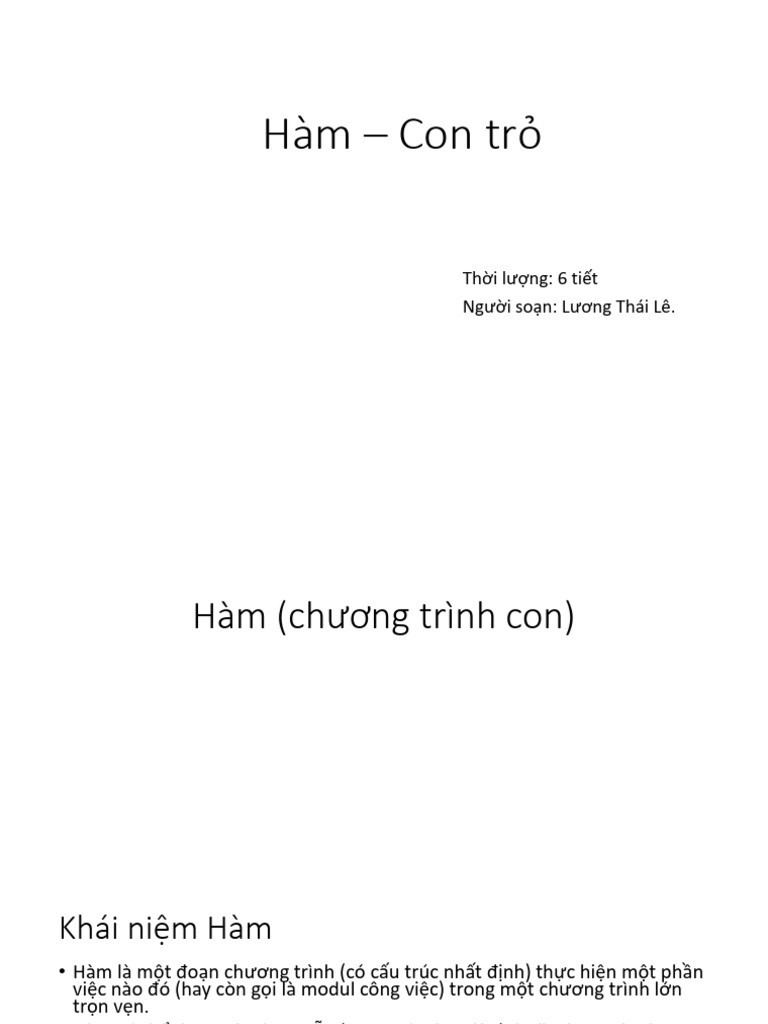 Bai 7 - Hàm - Con trỏ | PDF