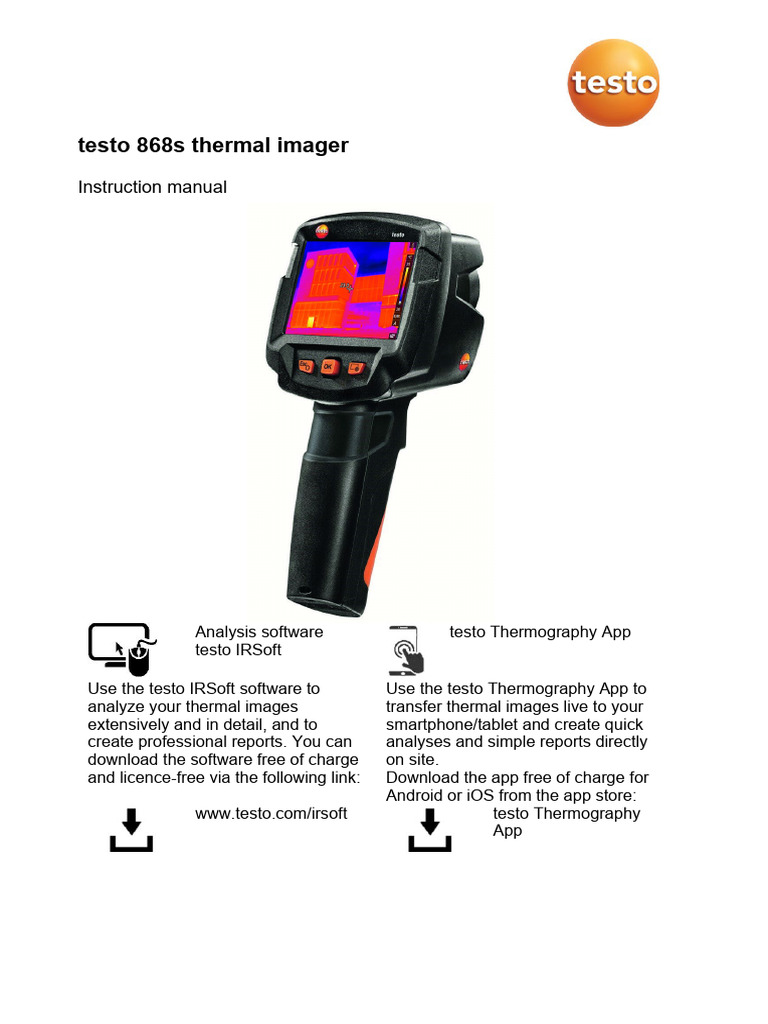 Testo 868s Thermal Imager Instruction Manual 639975c6cca3c509937767 ...