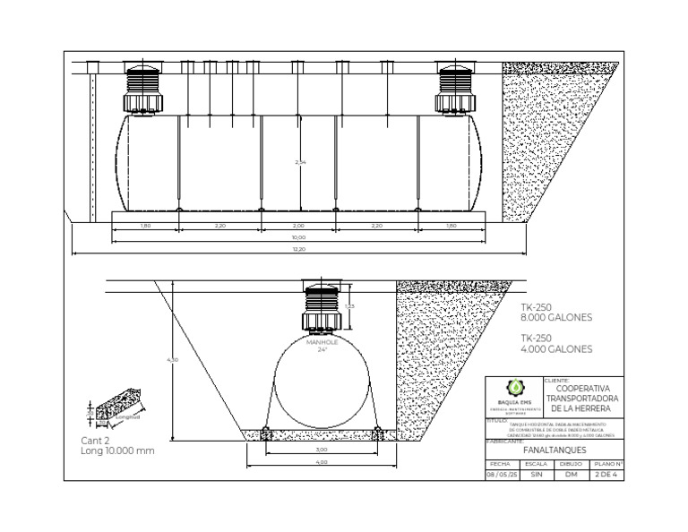 Plano diseno de montaje de tanque | PDF