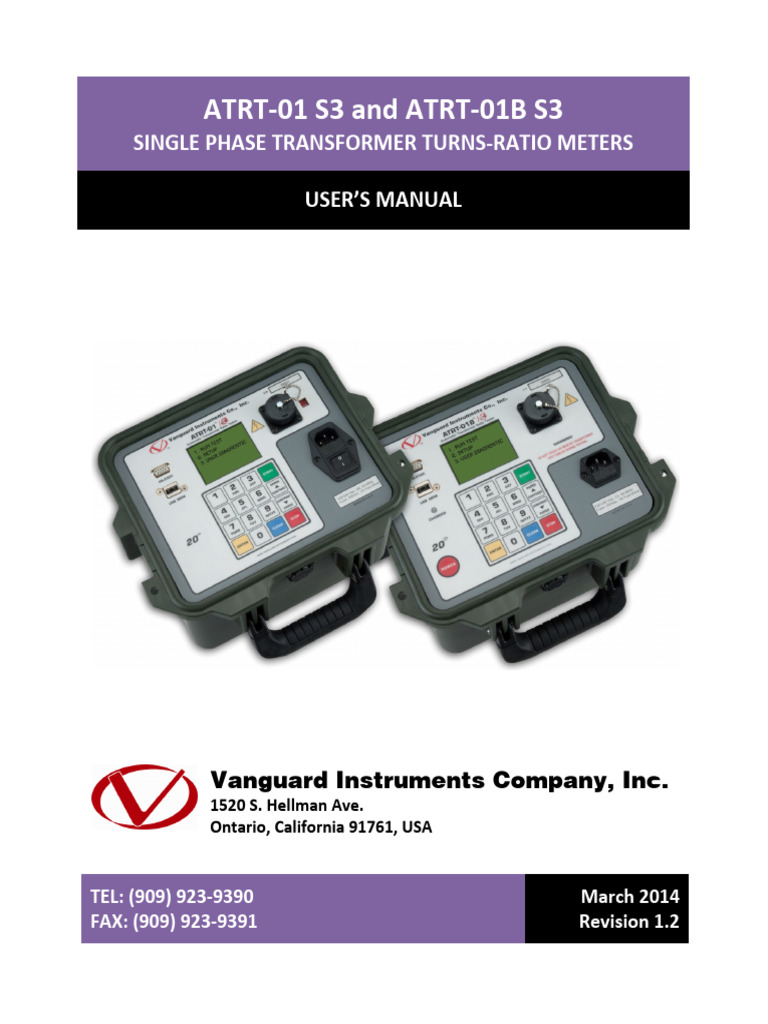 atrt-01_s3_manual_rev_1.3 | PDF | Battery Charger | Transformer