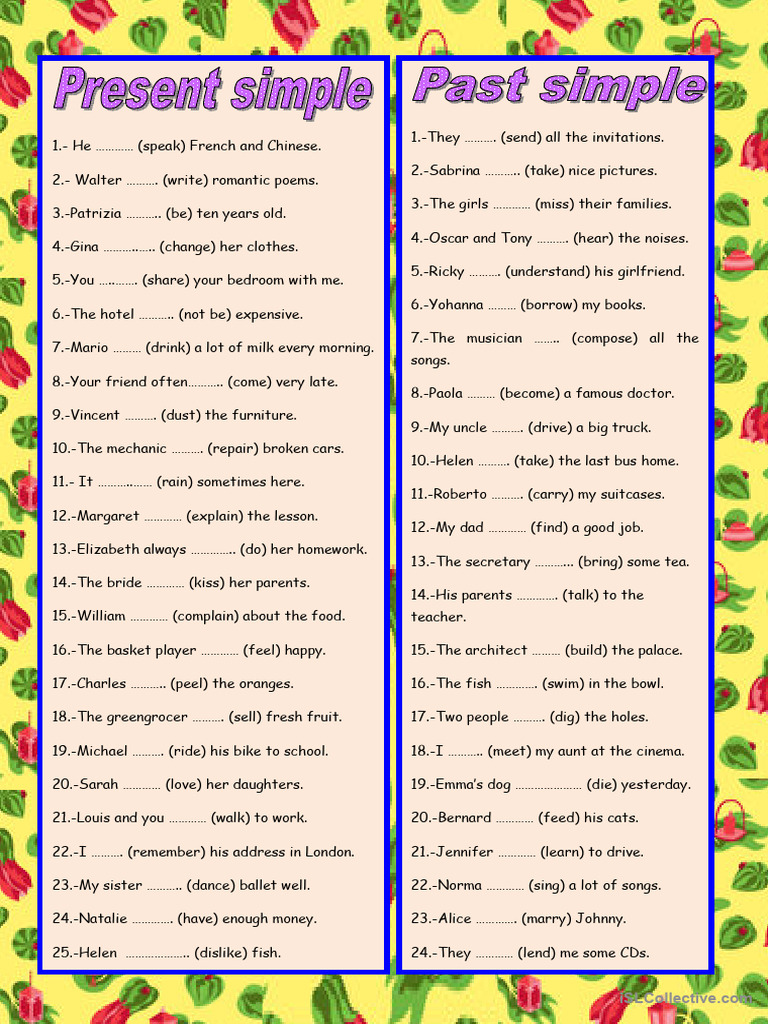Present and Past Tenses | PDF