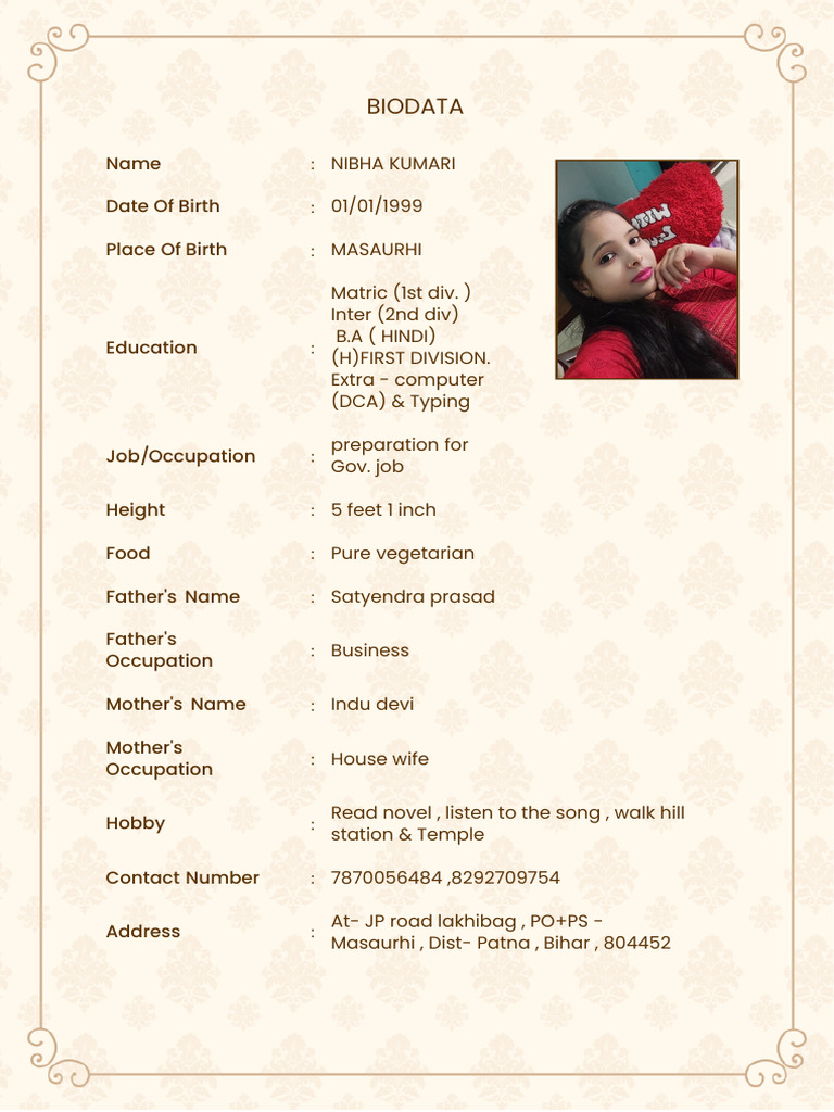 Nibha Kumari Apnabiodata | PDF