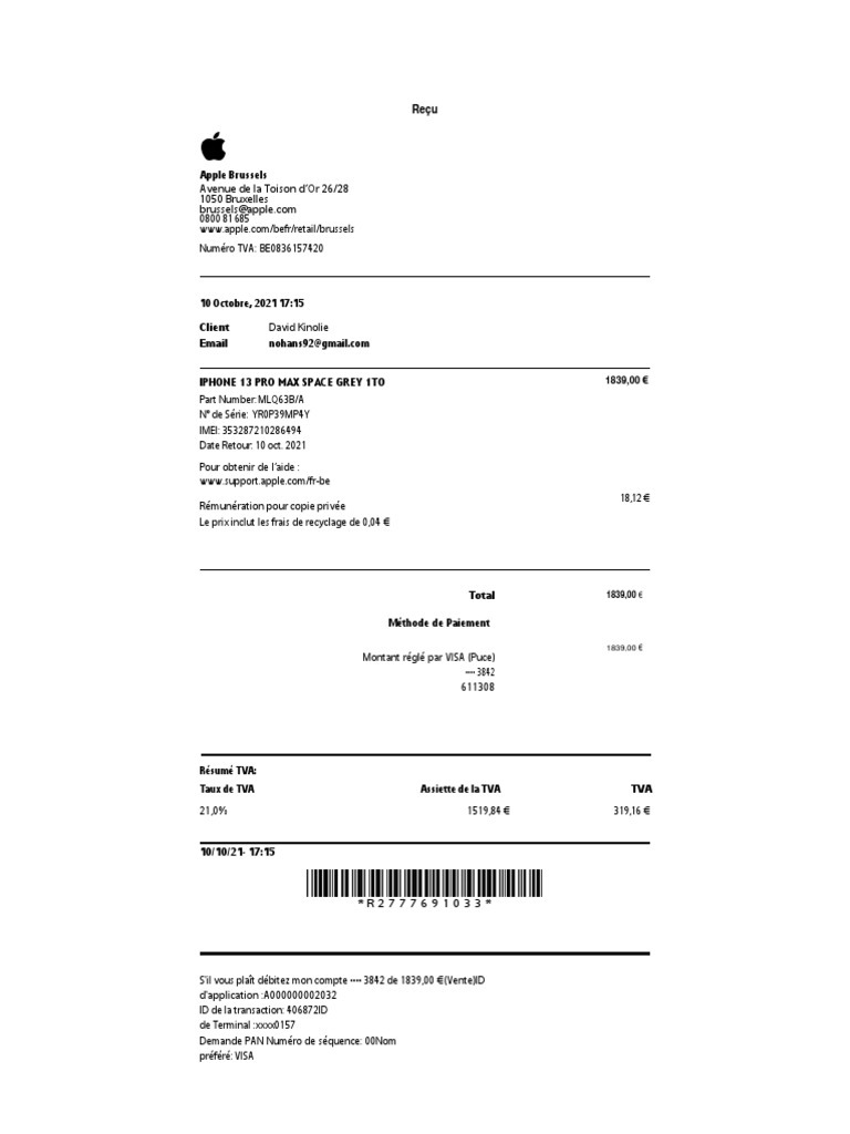 Facture Iphone | PDF